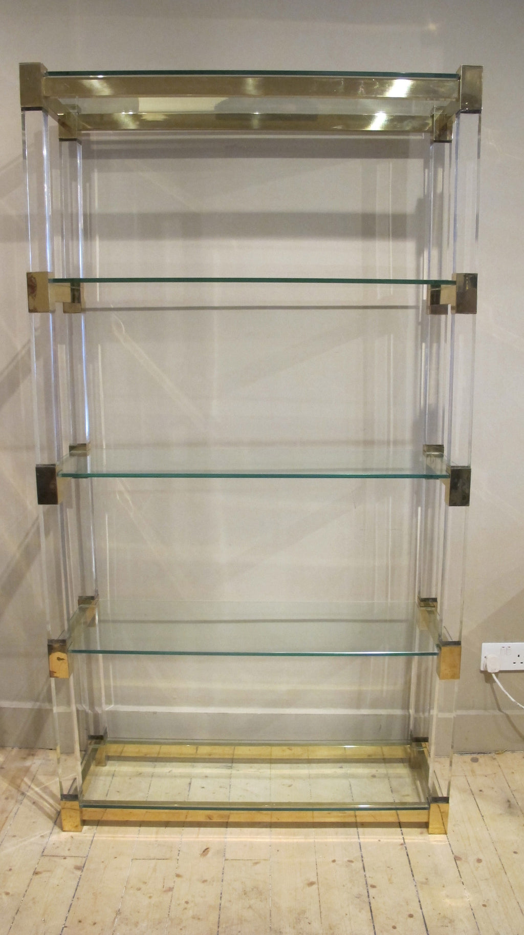 X An impressive perspex shelving unit with 50 mm perspex uprights and ...