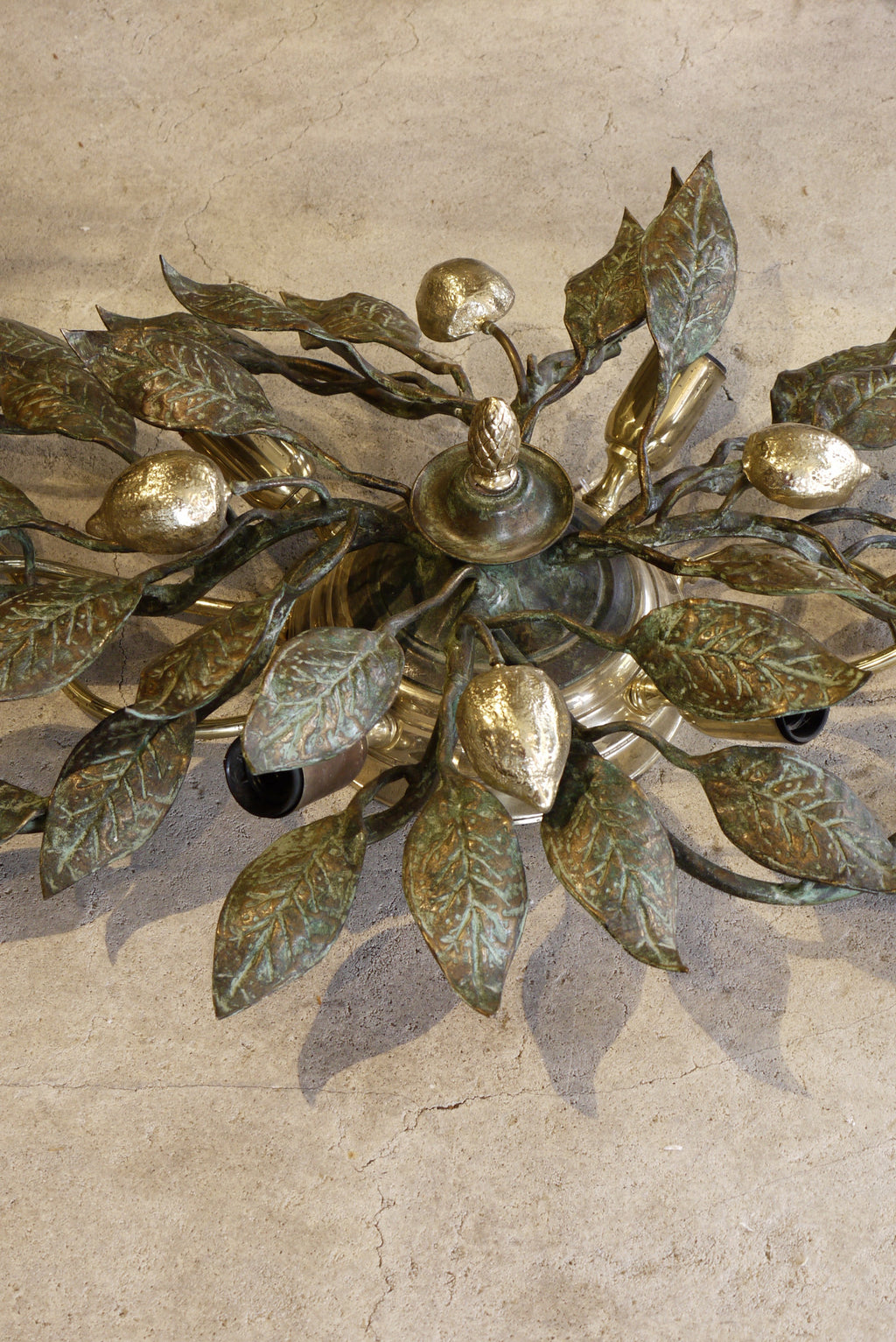 X Amazing Bronze Ceiling Light with leaves and lemons. – Les Couilles ...
